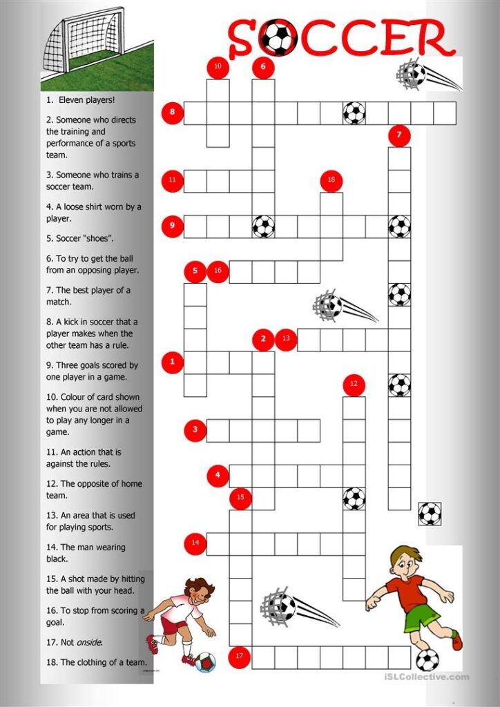 Football Crossword Puzzle Printable - Elmo Coloring Sheets