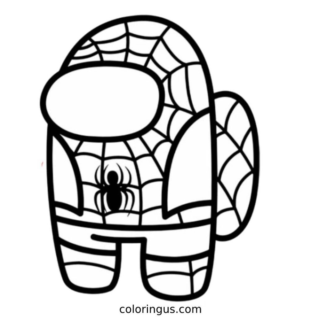 Among Us Coloring Pages - Elmo Coloring Sheets