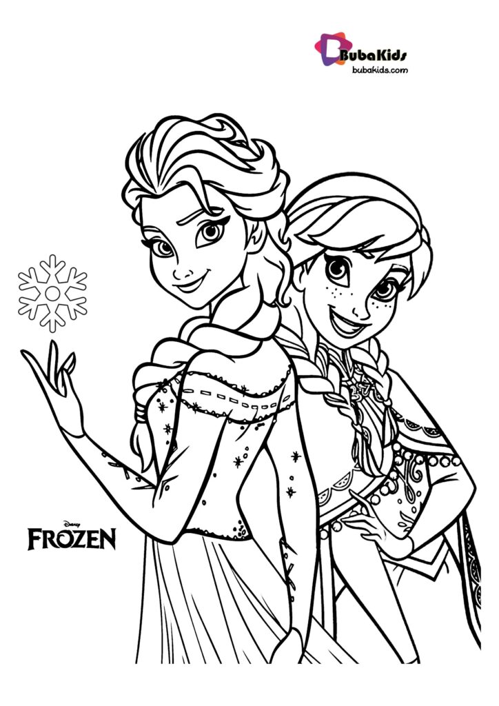 Anna And Elsa Color Page - Elmo Coloring Sheets