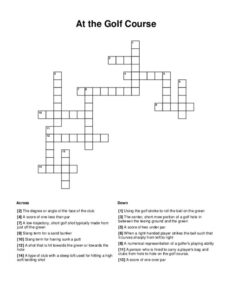 Golf Crossword Puzzle Printable - Elmo Coloring Sheets