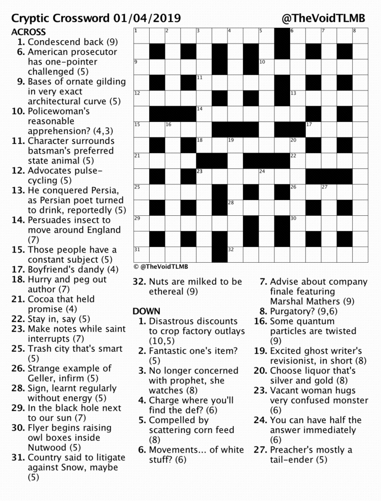 Free Cryptic Crosswords To Print - Elmo Coloring Sheets