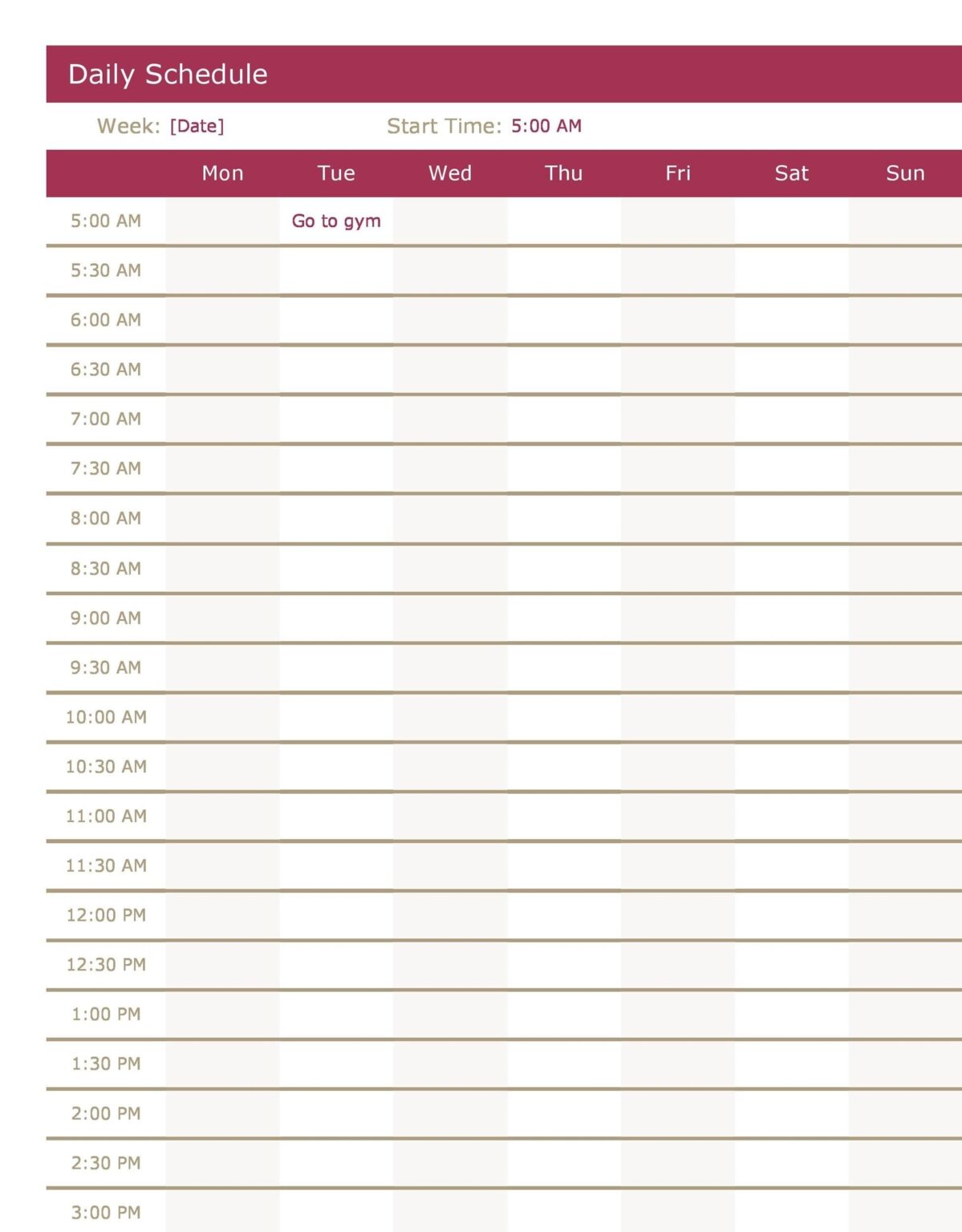 Free Printable Daily Schedule Template - Elmo Coloring Sheets