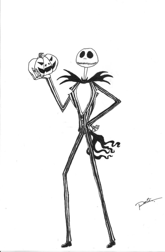 Jack Skellington Coloring Page - Elmo Coloring Sheets