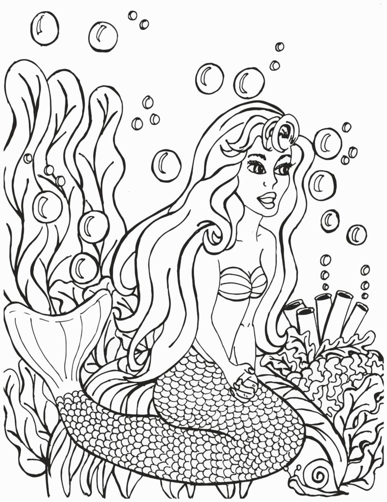 Mermaid Coloring Pages - Elmo Coloring Sheets