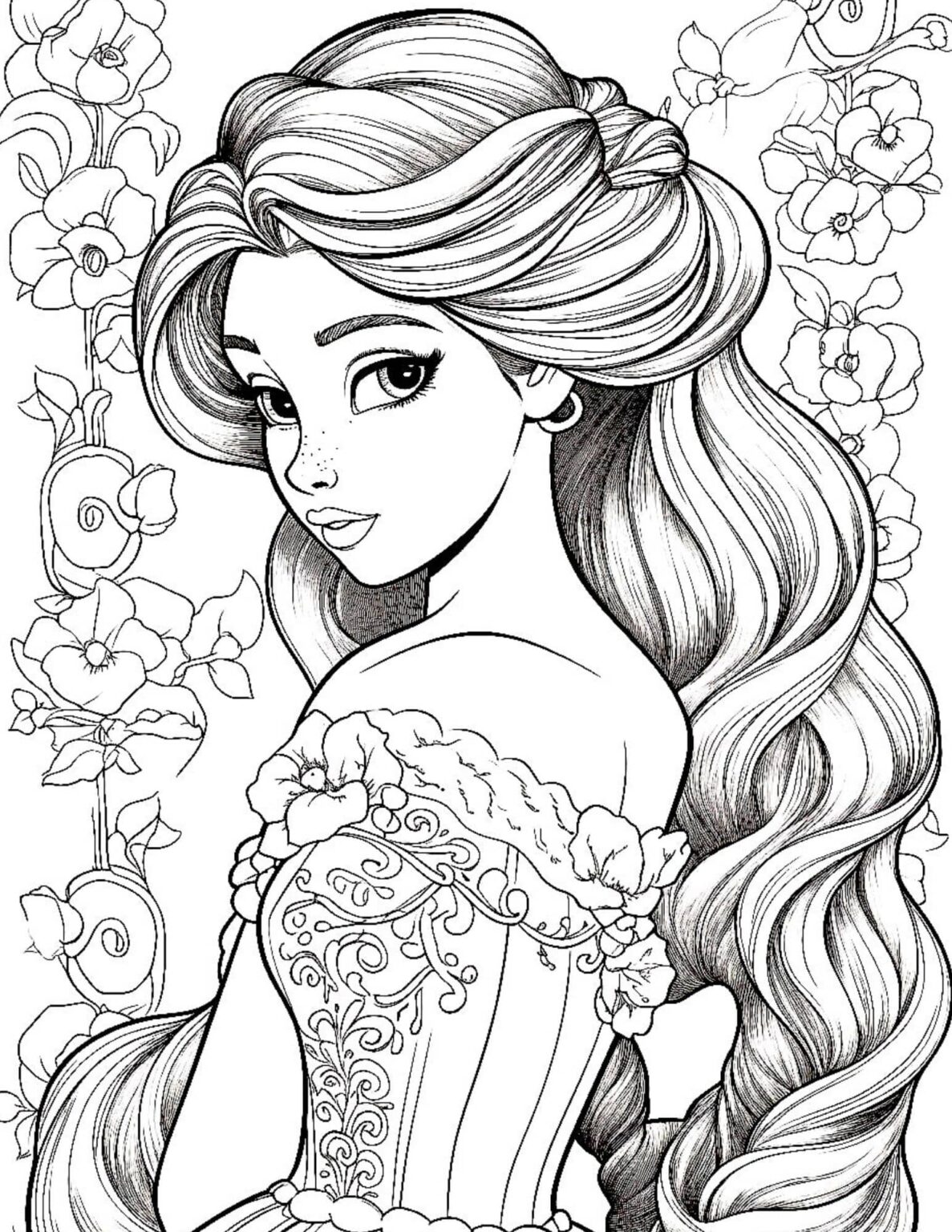 Princess Rapunzel Coloring Pages - Elmo Coloring Sheets