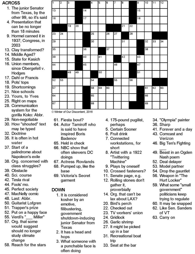 Printable Canadian Crossword Puzzles - Elmo Coloring Sheets